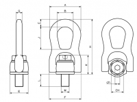 Anschlagwirbel mit Gelenk, drehbar, Güteklasse 10 | Anschlagwirbel zum Anschrauben | zum ...